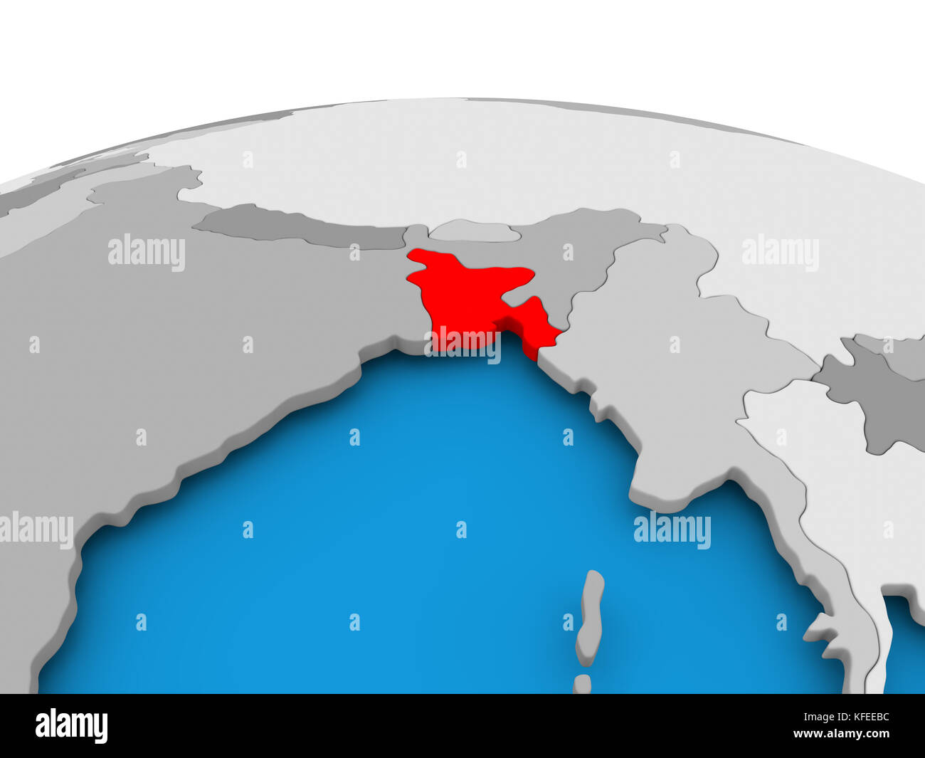 Bangladesh highlighted in world map hi-res stock photography and images ...