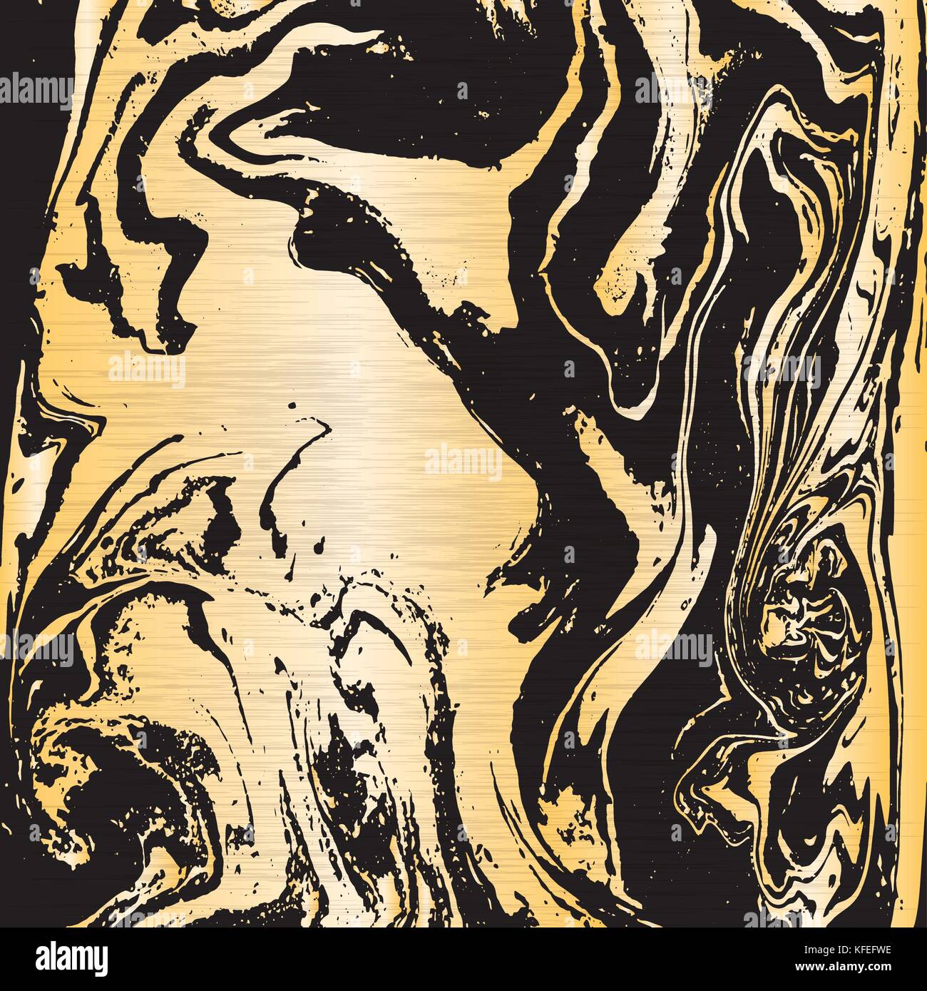 Black and gold liquid texture. Watercolor hand drawn marbling ...