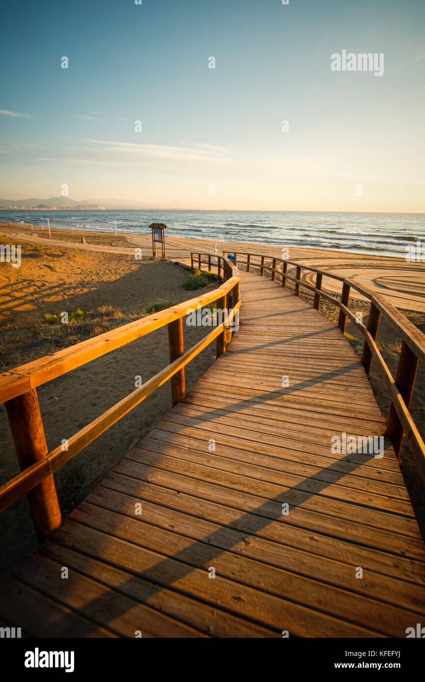 Wooden walkway down sandy hi-res stock photography and images - Alamy