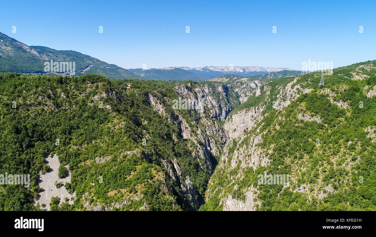 Aerial view on the canyon - Durmitor mountain, Montenegro Stock Photo ...