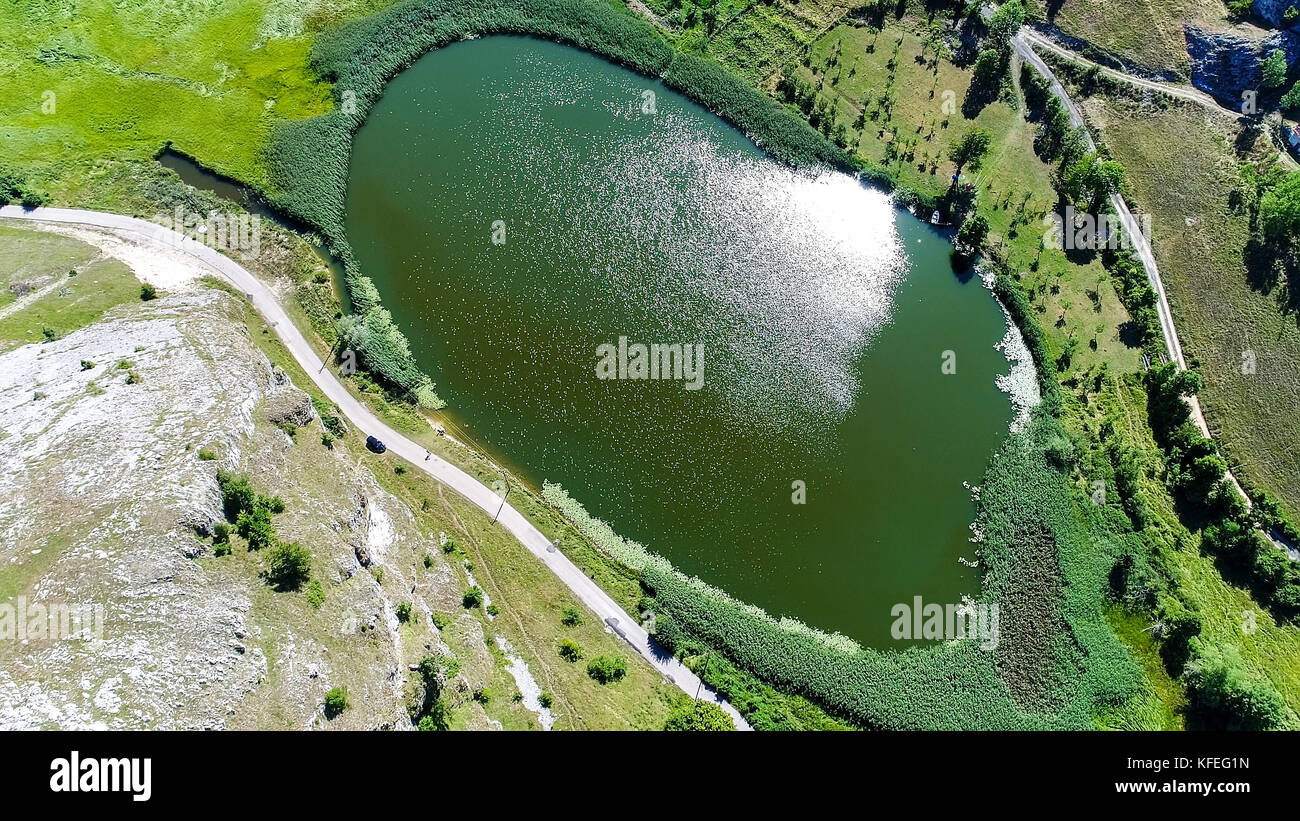 Aerial view on the lake in Durmitor mountain Stock Photo - Alamy