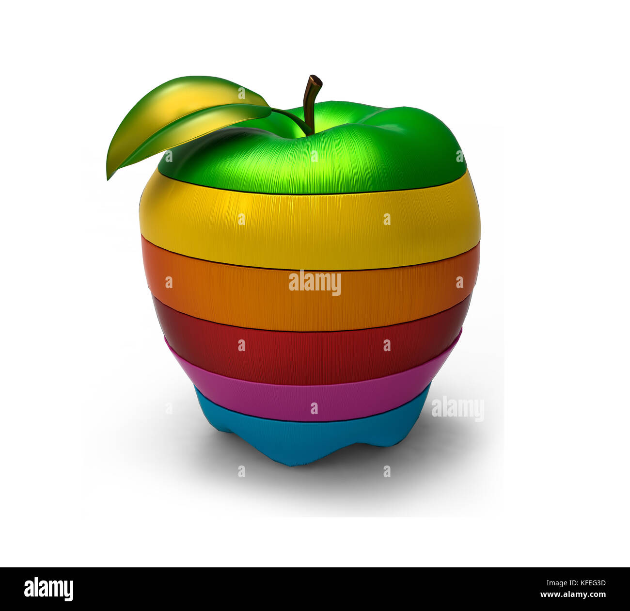 Mixed colors sliced apple isolated on white background Stock Photo - Alamy