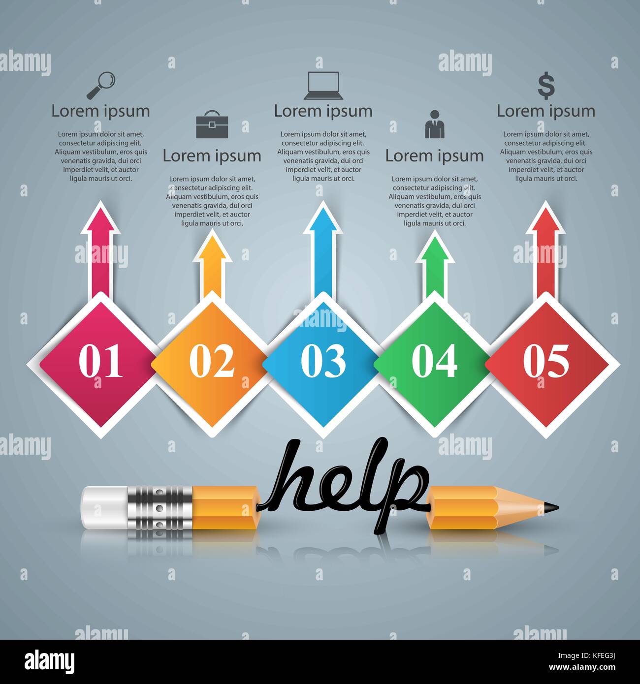 Business Infographics. Pencil, help icon Stock Vector Image & Art - Alamy