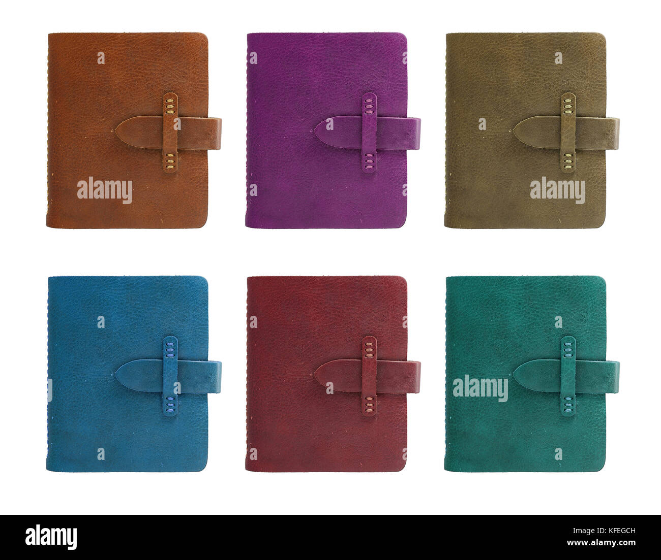 set of all color leather notebook front cover Stock Photo - Alamy