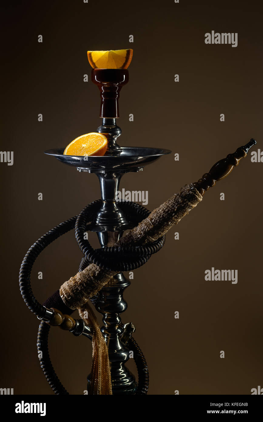 Arabic hookah on orange hi-res stock photography and images - Alamy