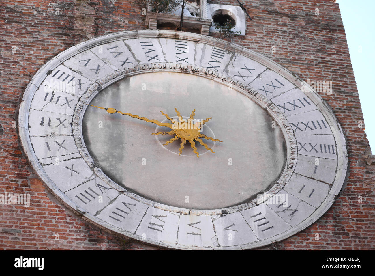 ancient clock with 24 hours and only one hand to indicate the time ...