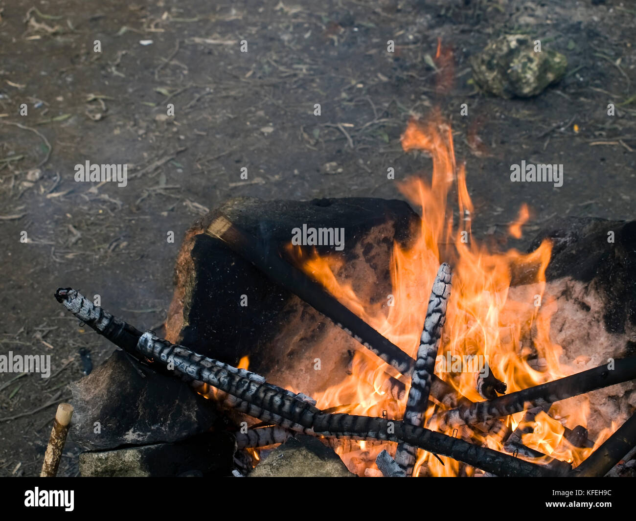 A burning bonfire excellent to portray outdoor leisure activities such ...