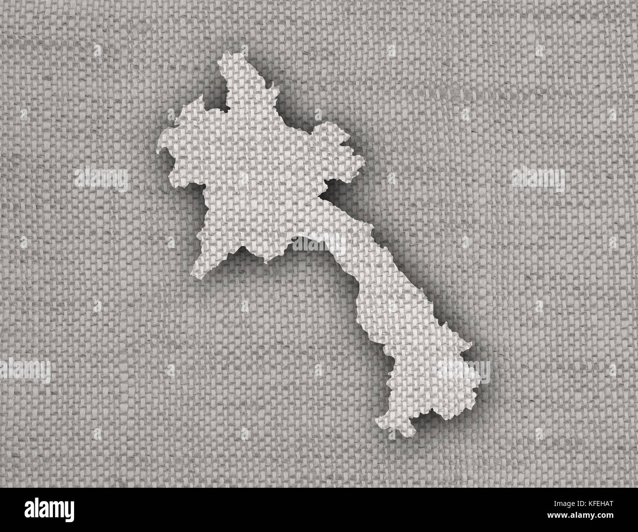 Map of Laos on old linen Stock Photo - Alamy