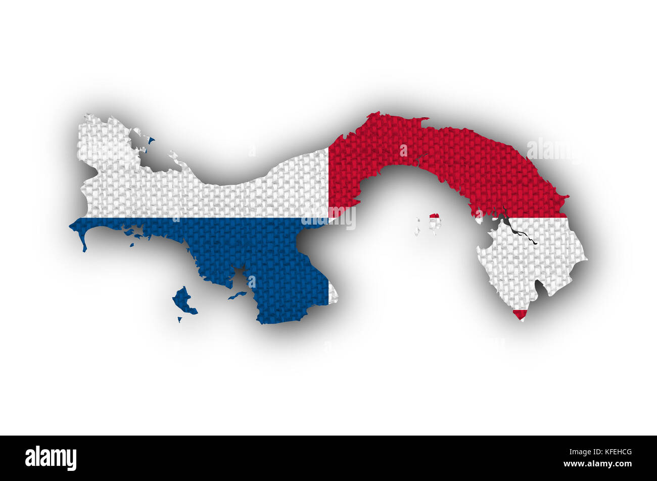 Map and flag of Panama on old linen Stock Photo - Alamy