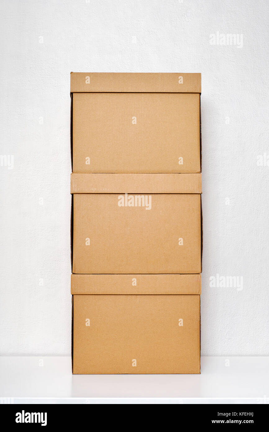Three cardboard boxes Stock Photo - Alamy