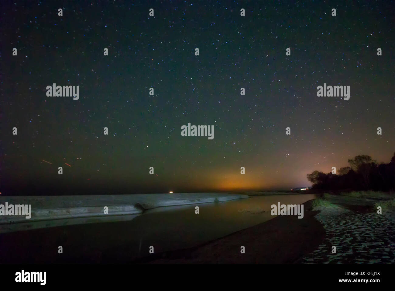 Night sky with stars and sand beach Stock Photo - Alamy