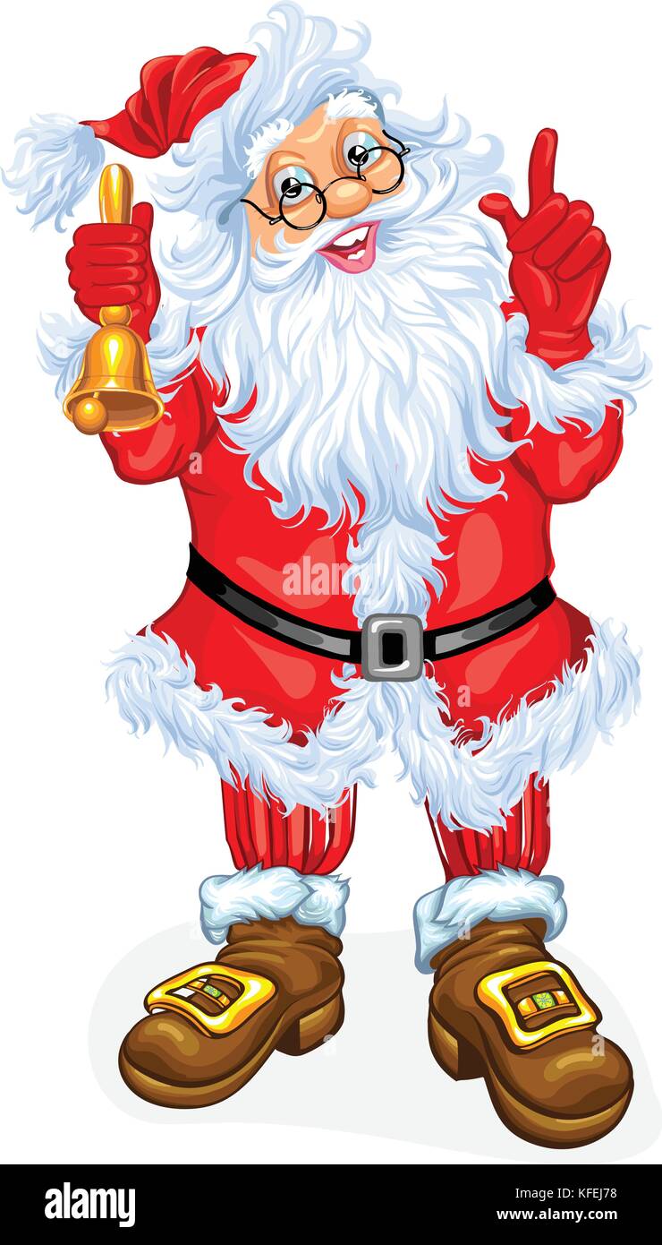 Santa Claus with a bell Stock Vector Image & Art - Alamy