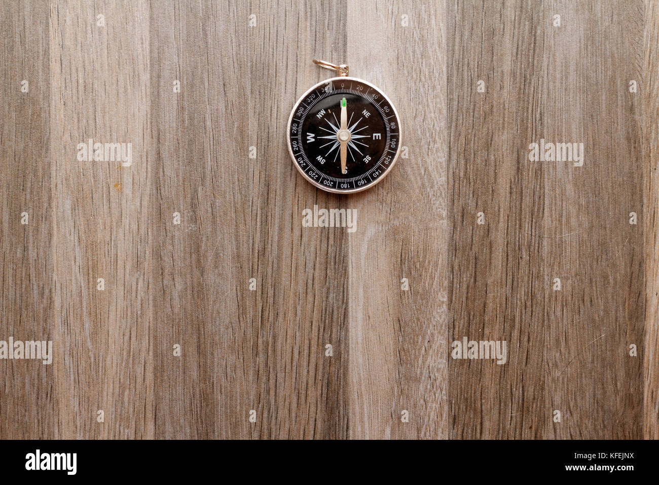 Compass on wooden background. Copyspace Stock Photo - Alamy