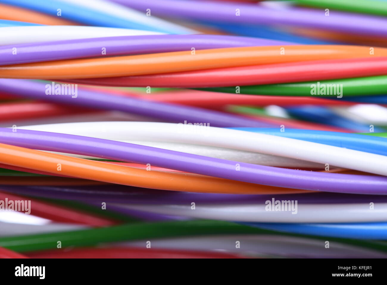 Colored cables in electrical and computer networks Stock Photo - Alamy