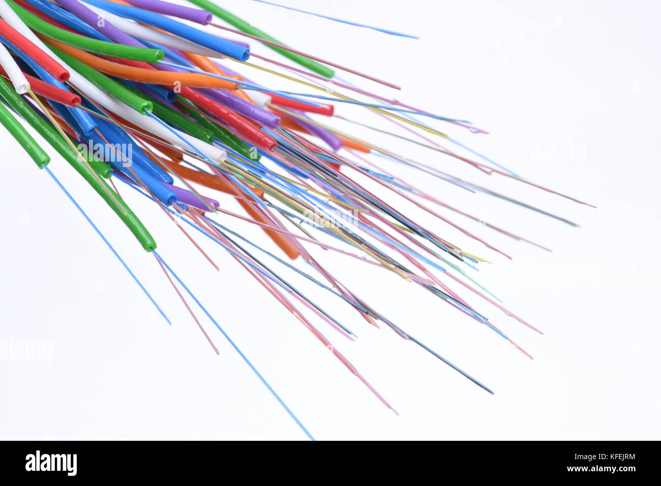 Colorful Fiber Optical Cables with Loose Tube Gel Filled, Closeup ...