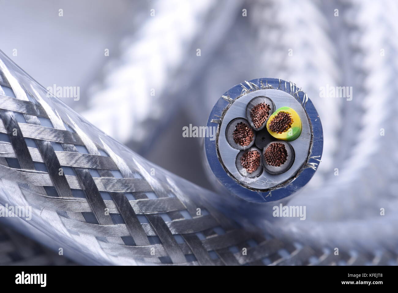 Electric cables closeup Stock Photo - Alamy