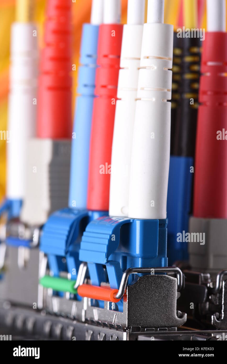 Fiber optic cables connected hi-res stock photography and images - Alamy
