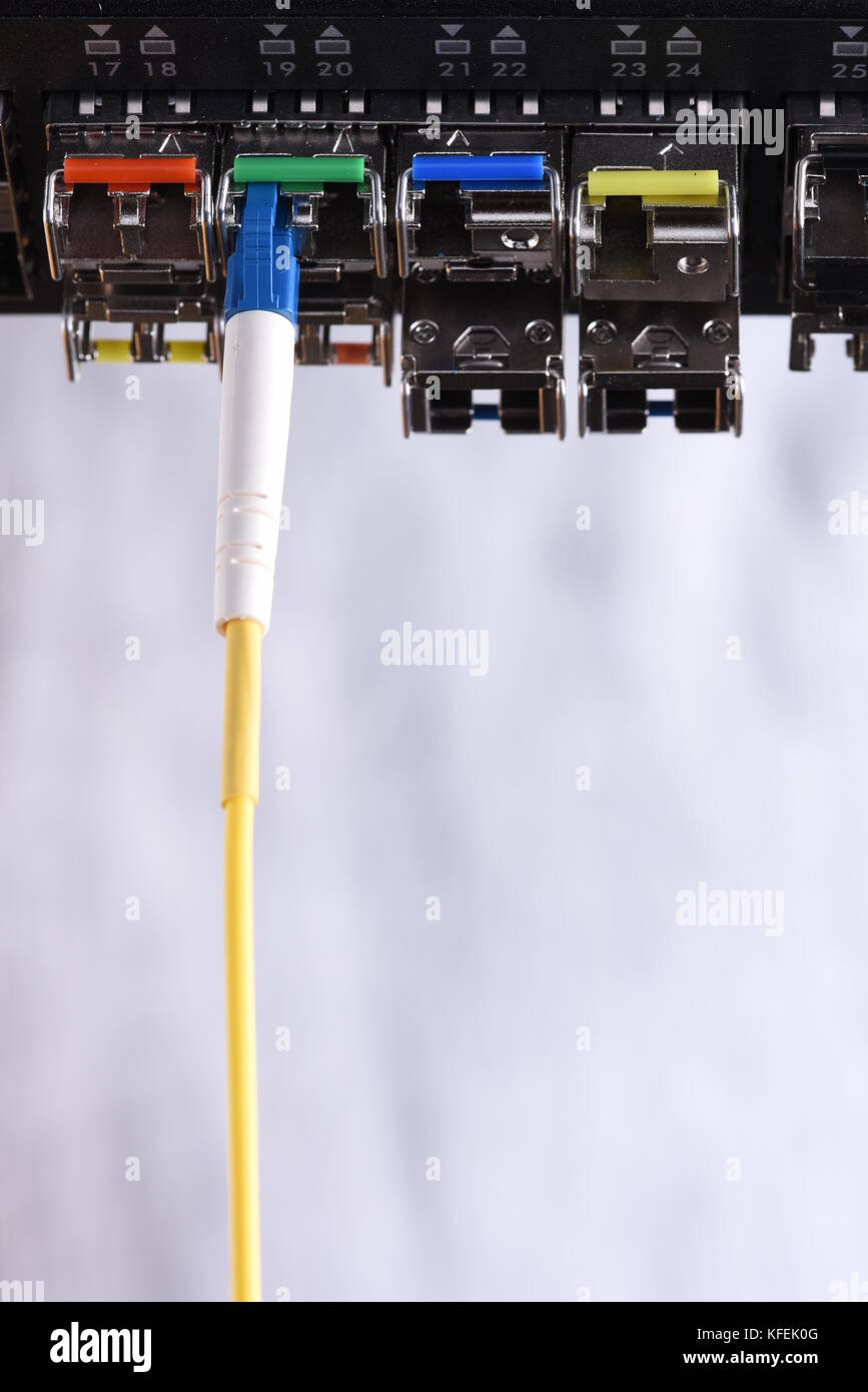 Optical network cables in data center Stock Photo - Alamy
