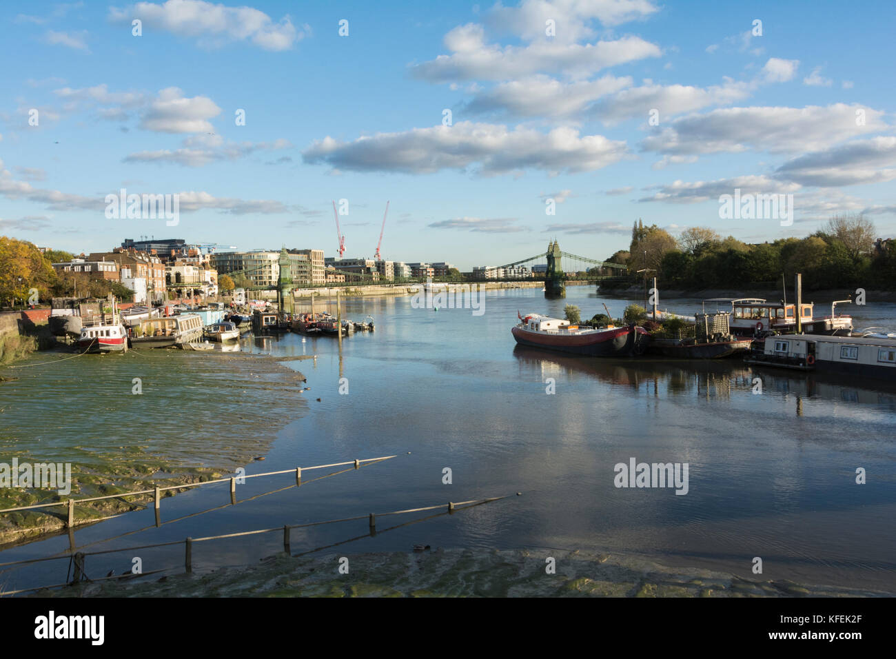 Stamford Brook emerging through a culvert into the River Thames, near ...