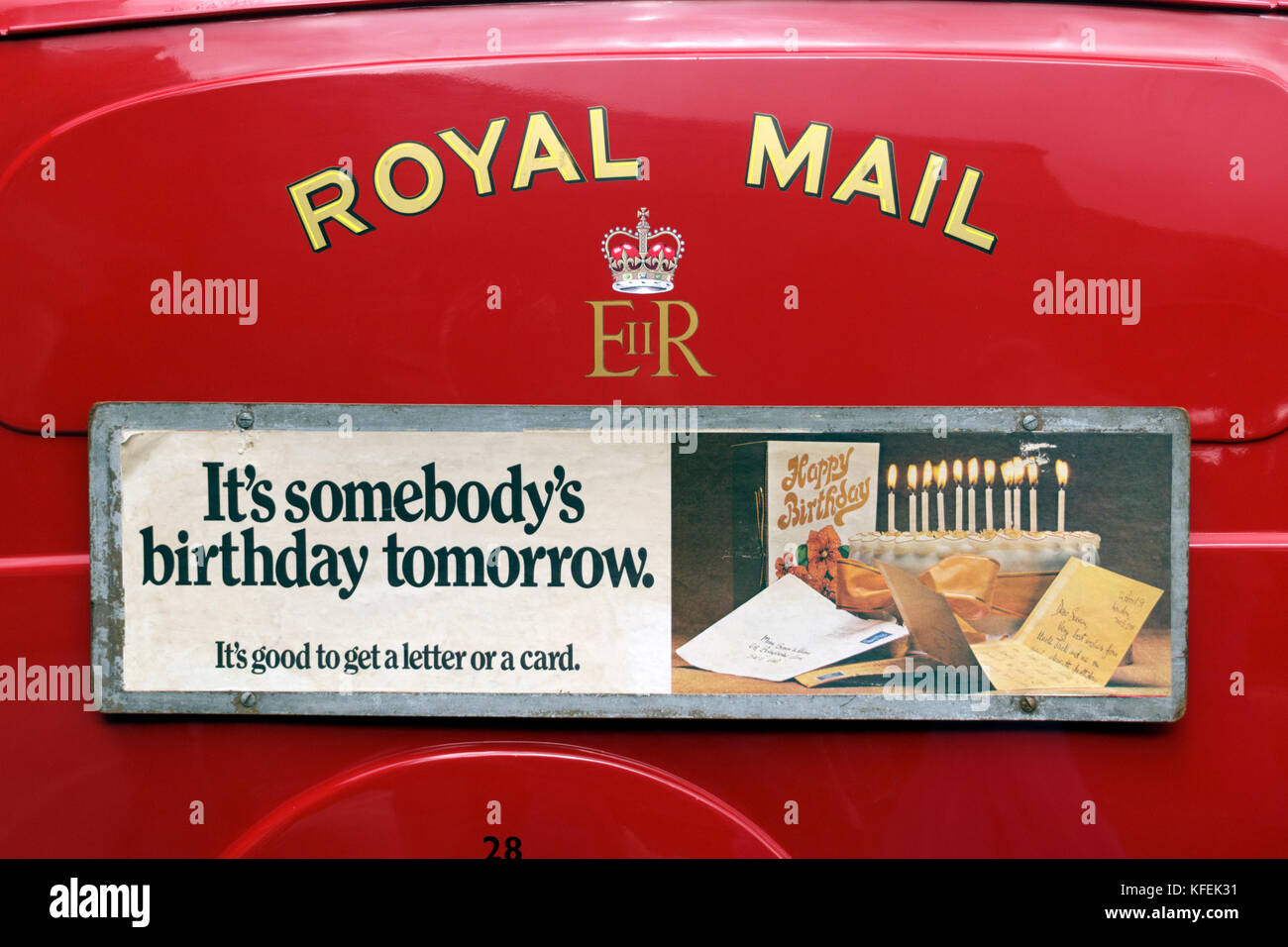 Advertisement on the side of a Royal Mail van Stock Photo - Alamy