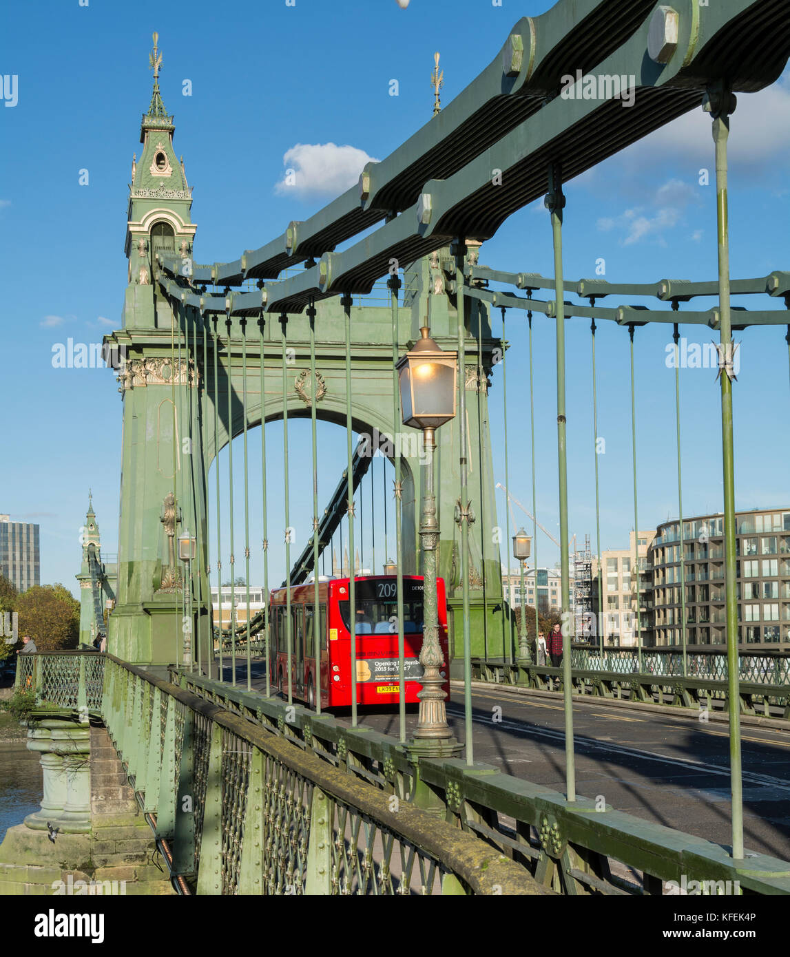 Hammersmith Bridge, a Victorian suspension bridge designed by Joseph ...