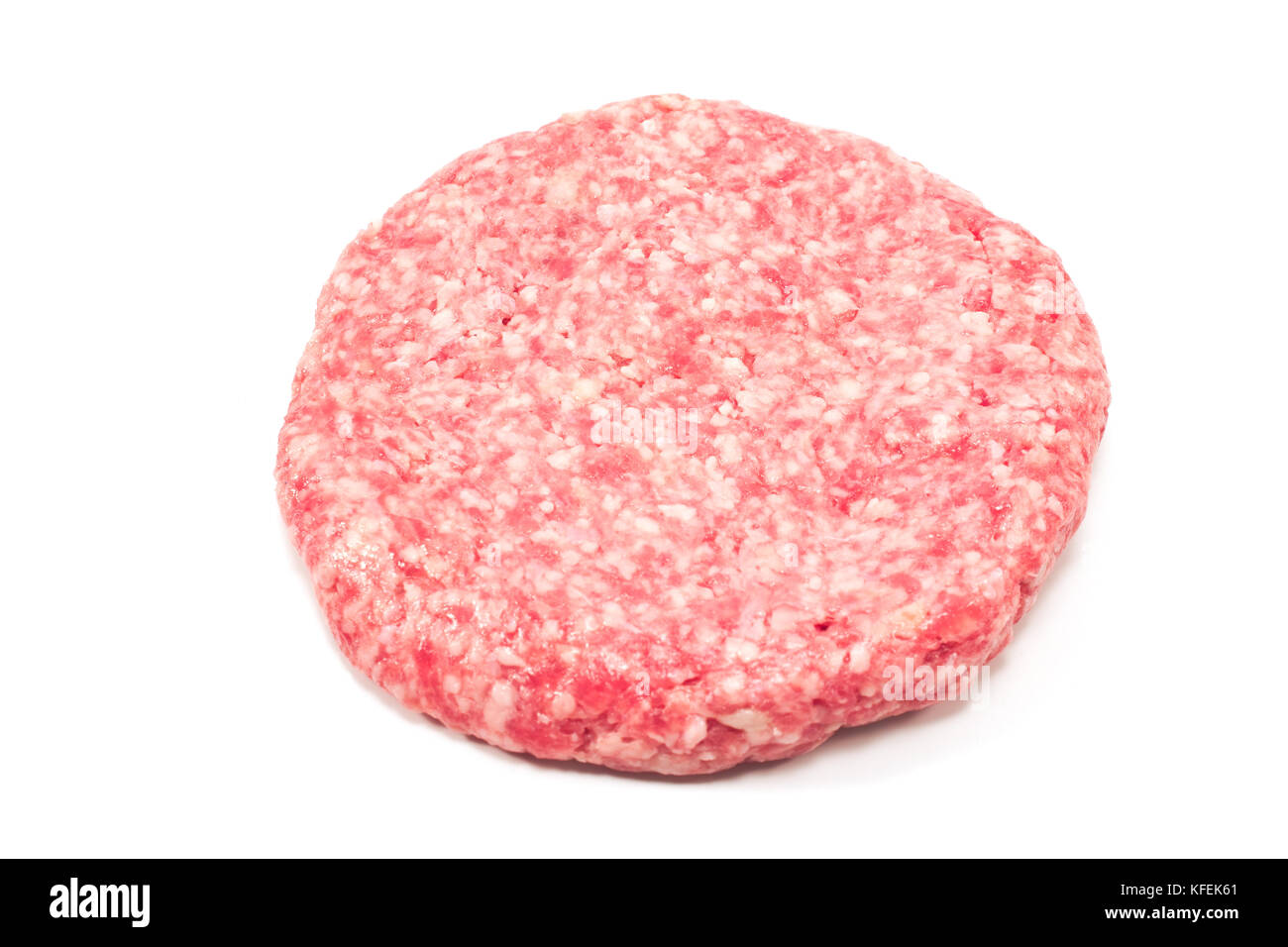 Raw hamburger isolated on white background Stock Photo - Alamy