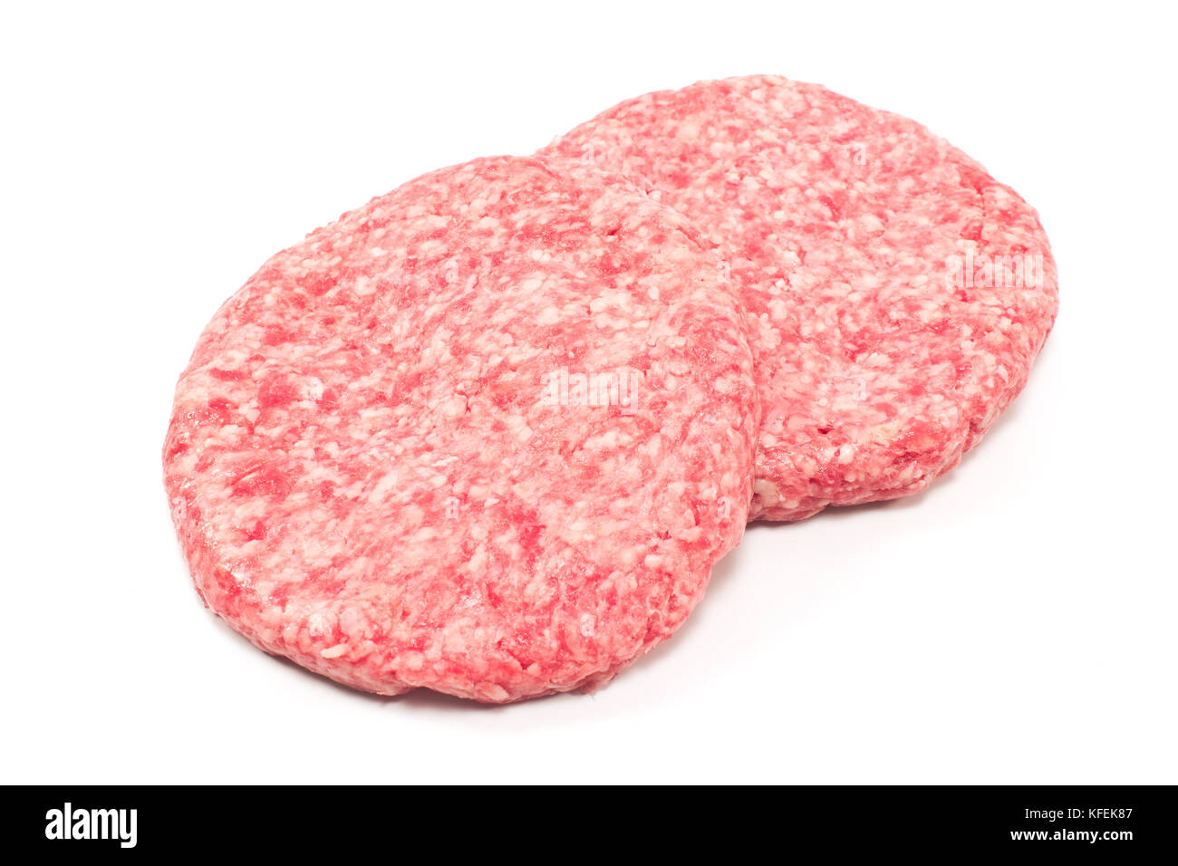 Raw hamburger isolated on white background Stock Photo - Alamy