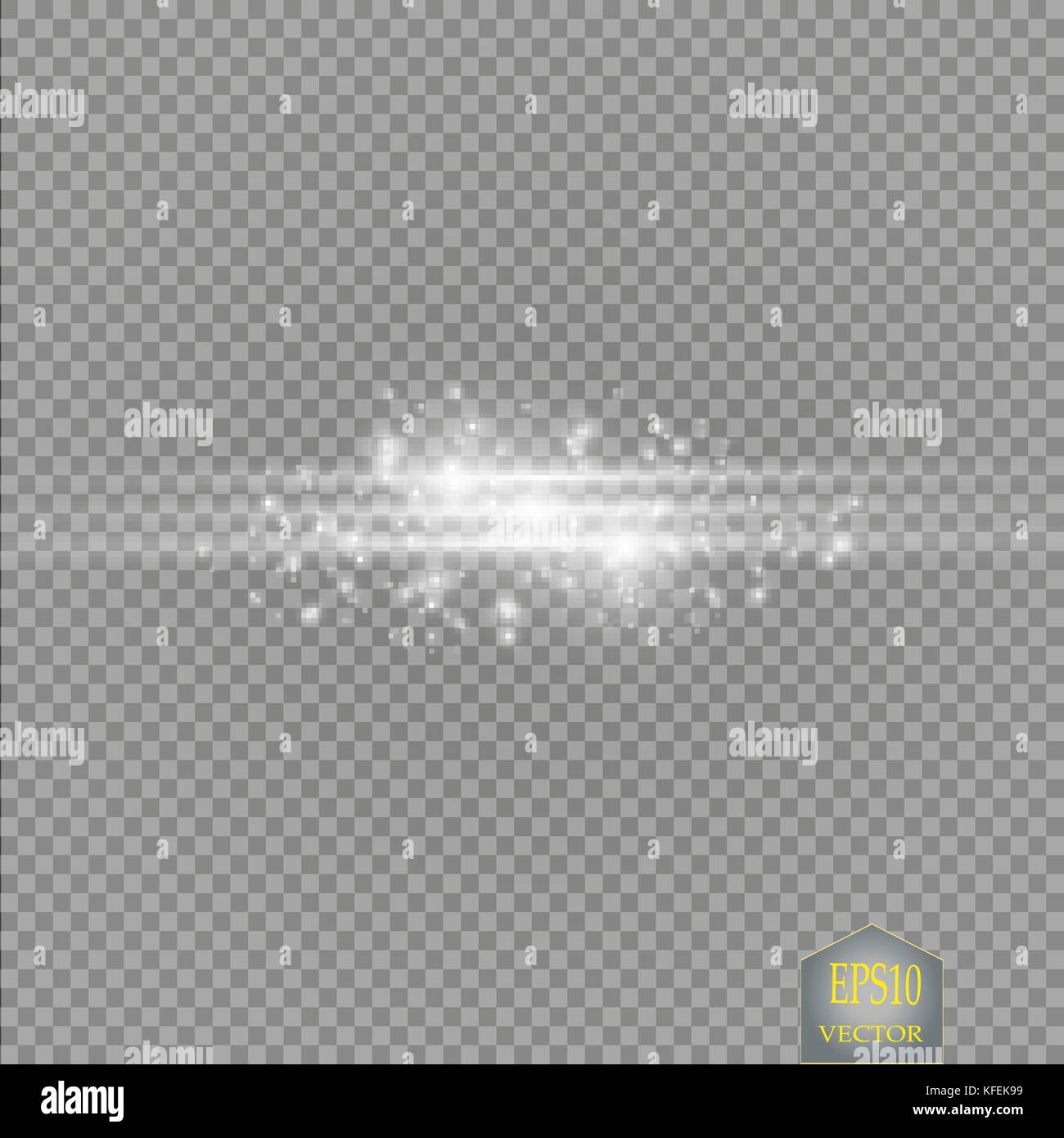 Set. Shining star, the sun particles and sparks with a highlight effect ...