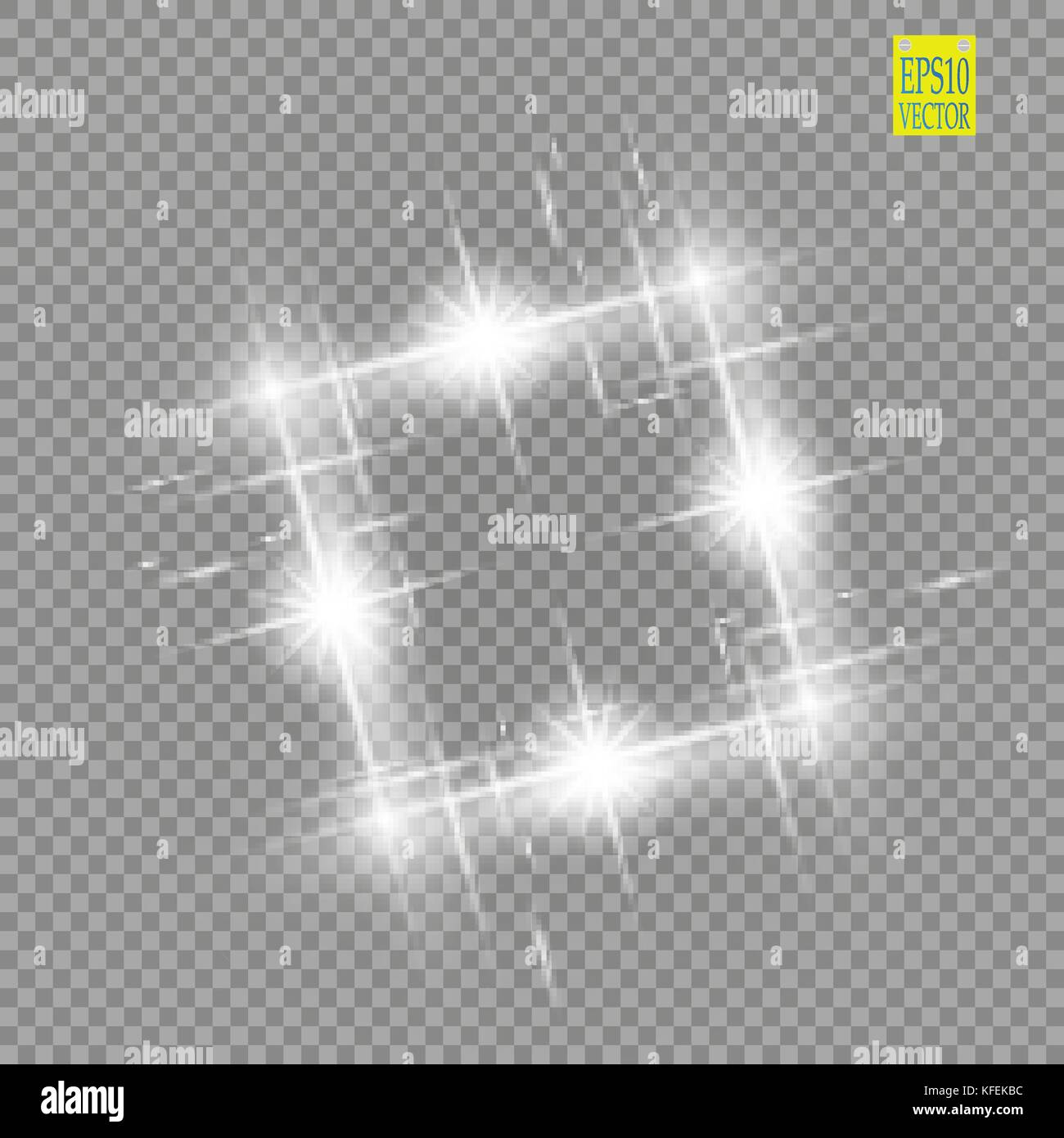 Abstract luxury white vector light flare spark light effect. Sparkling ...