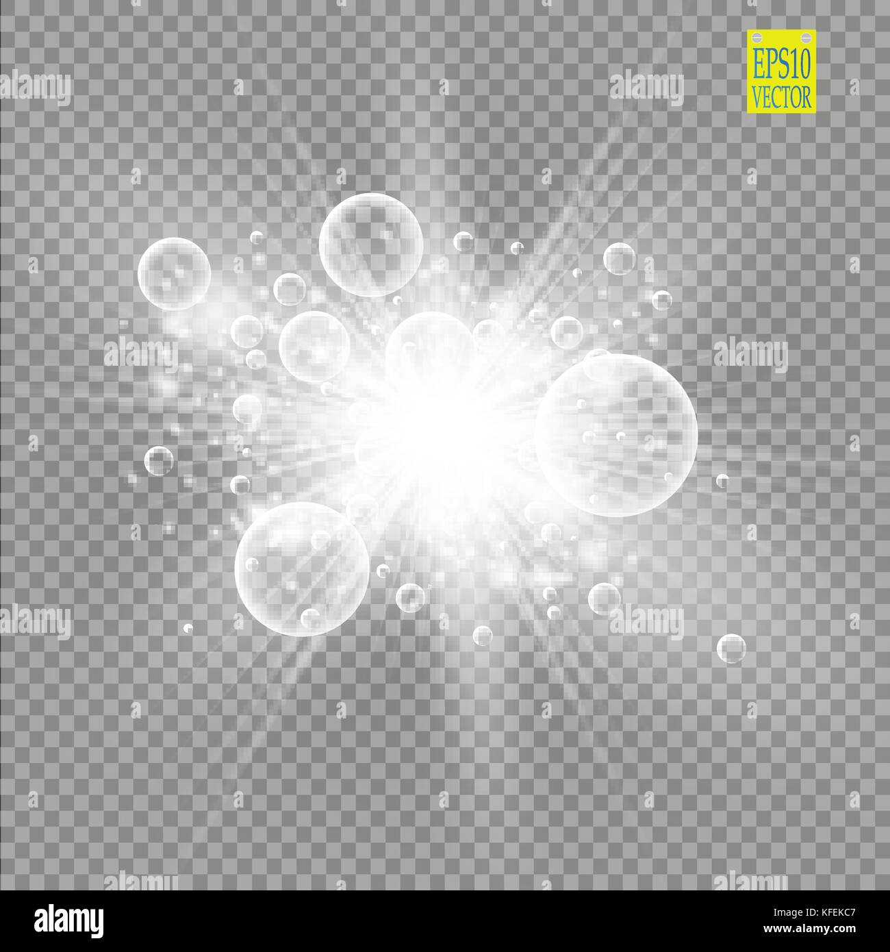 Glow light effect. Starburst with sparkles on transparent background ...