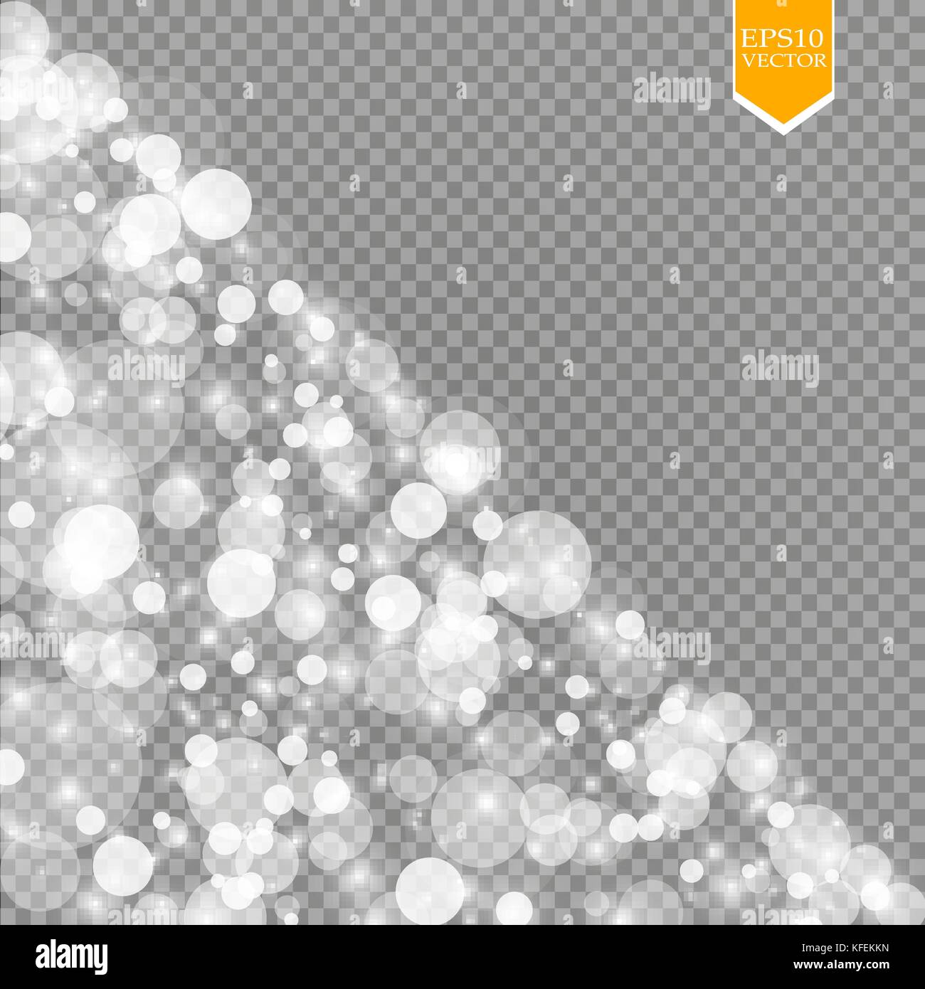 Abstract white bokeh effect explosion with sparks modern design. Glow star burst or firework ...