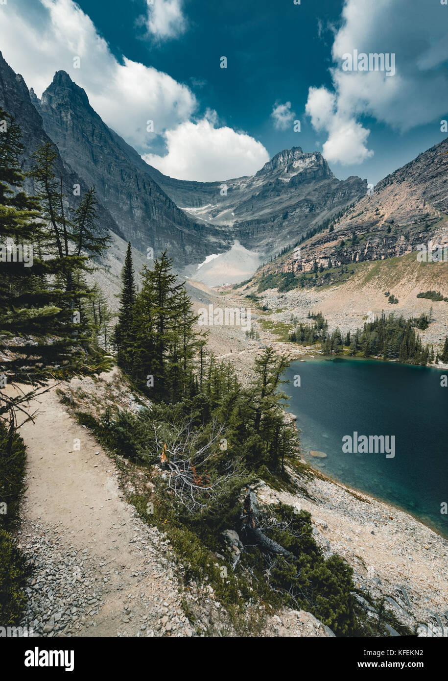 Mount Saddle and Lake Agnes Stock Photo - Alamy