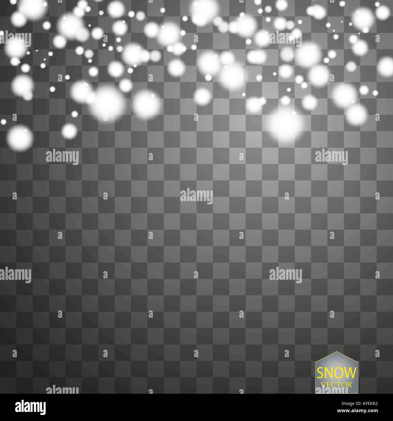 Vector falling snow effect isolated on transparent background with blurred bokeh. EPS 10 Stock ...