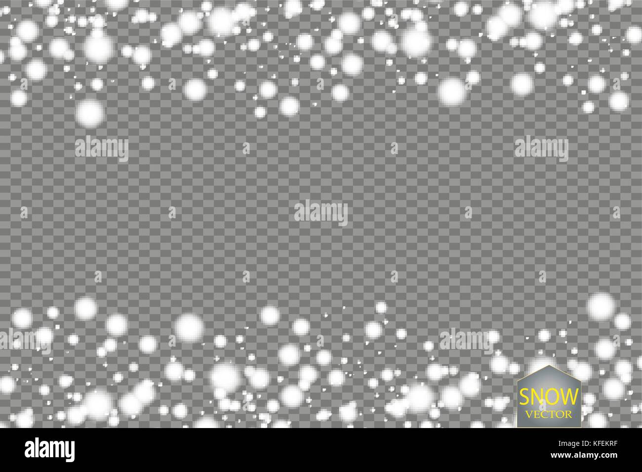 Vector falling snow effect isolated on transparent background with ...