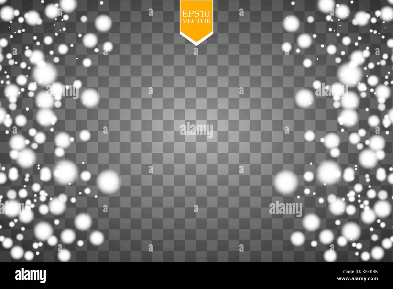 Vector falling snow effect isolated on transparent background with blurred bokeh. EPS 10 Stock ...