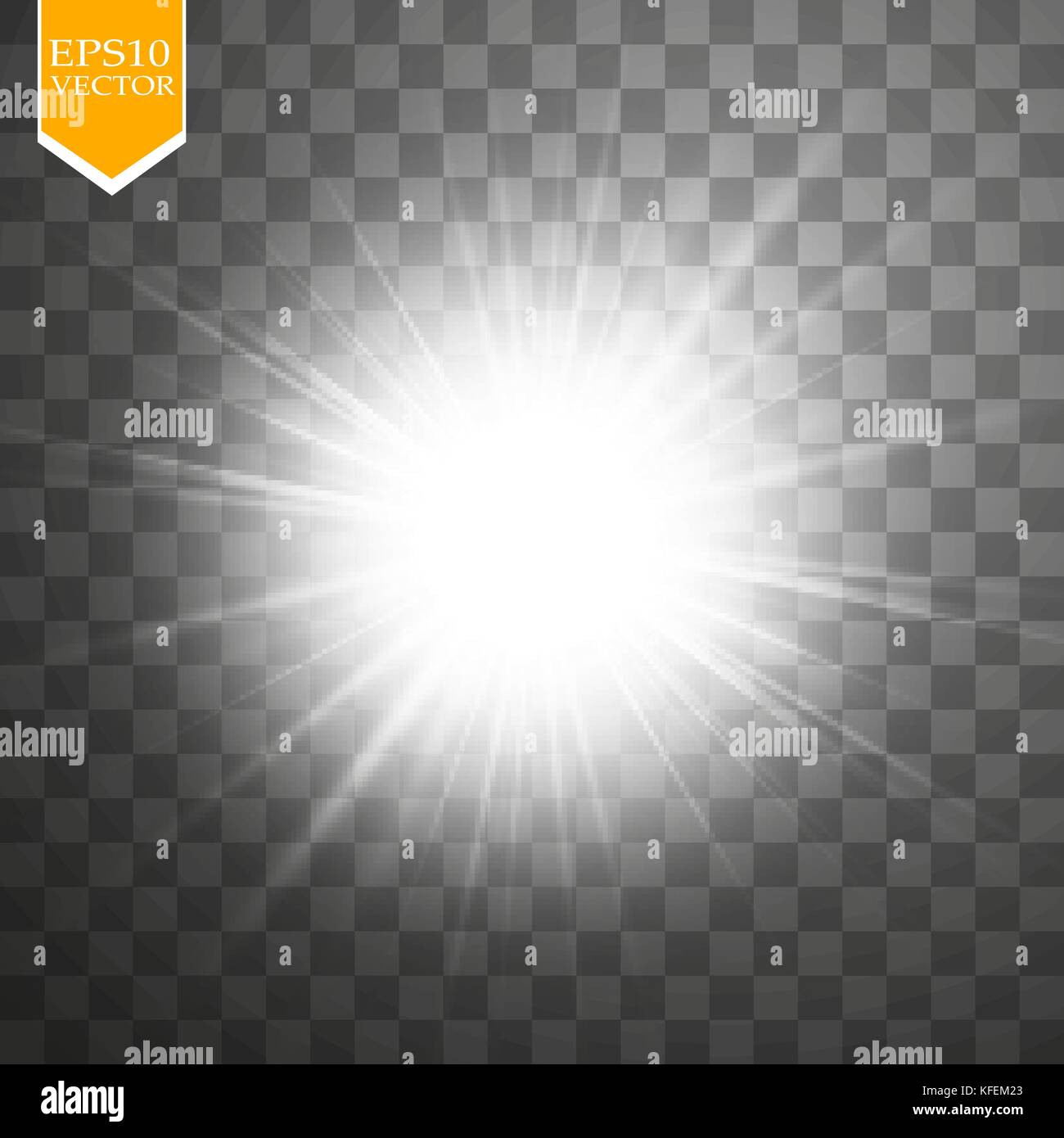 Glow light effect. Starburst with sparkles on transparent background ...