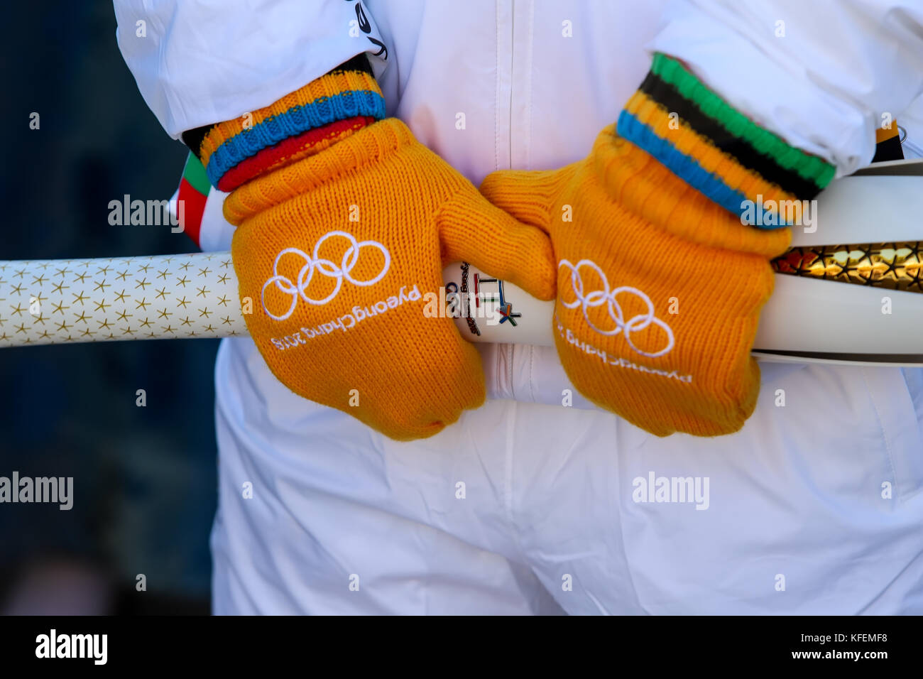 Thessaloniki, Greece, Oct 27, 2017:Winter Olympics torch relay arrived ...