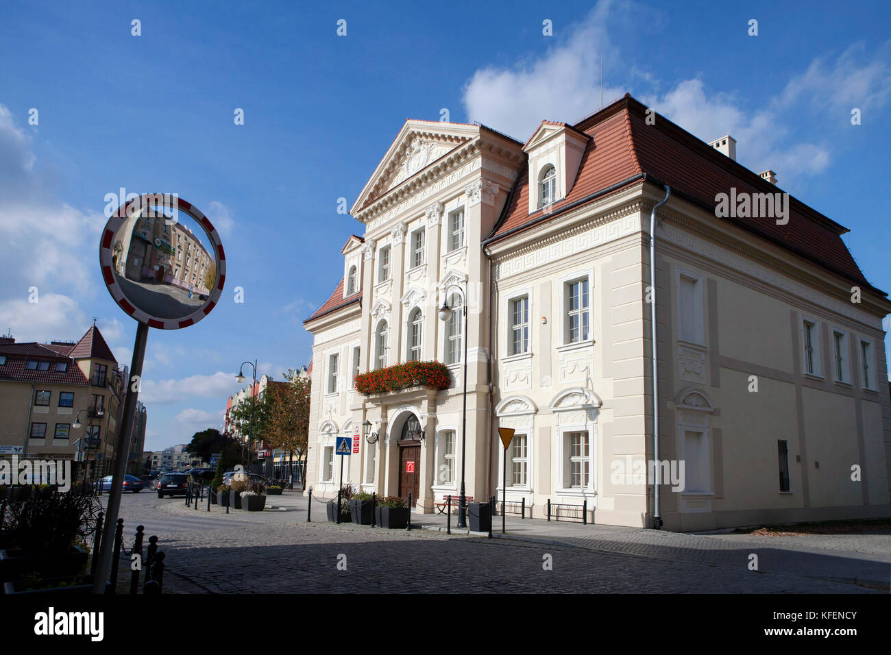ZAGAN, POLAND - September, 2017: New city hall and Slowianski Square in ...