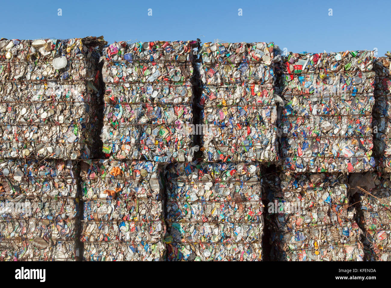 Recyclable waste ready to be recycled at a waste treatment plant Stock ...