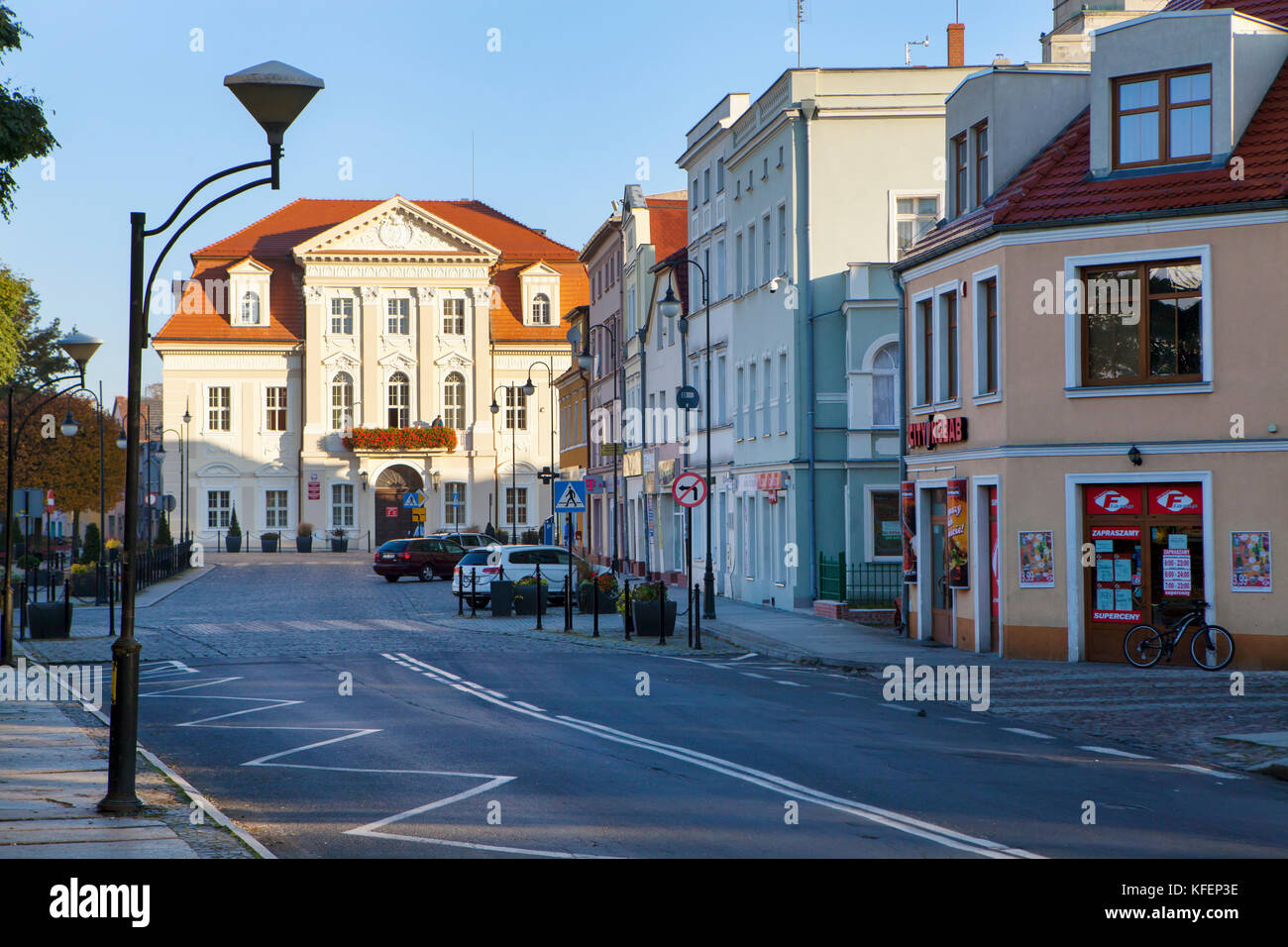 ZAGAN, POLAND - September, 2017: New city hall and Slowianski Square in ...
