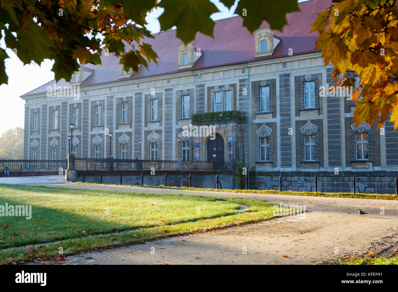 ZAGAN, POLAND - September, 2017: Baroque Palace built in 1631-1686 is ...