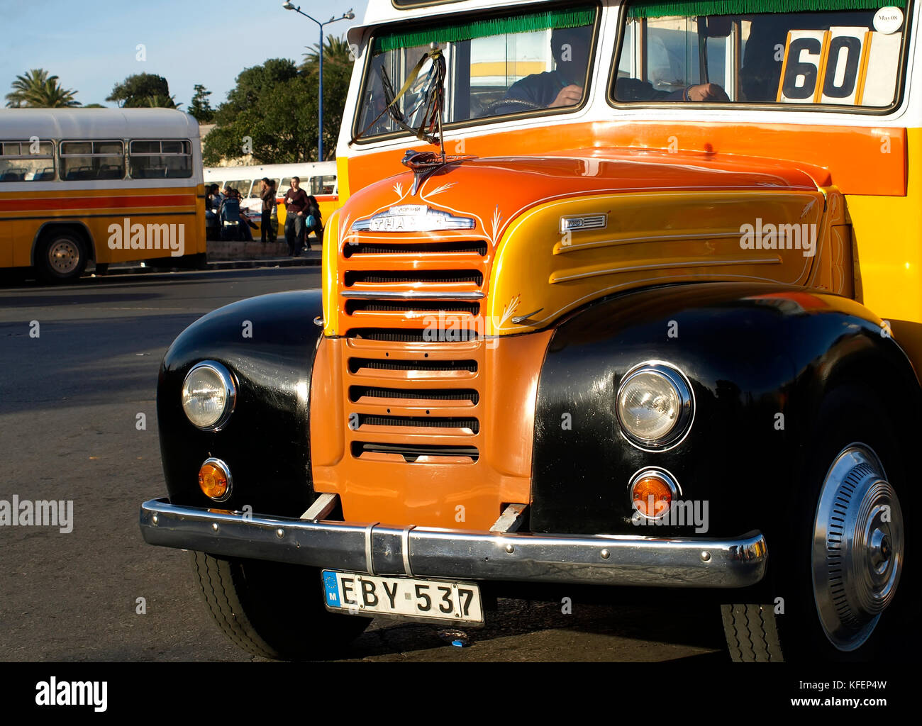 The legendary and iconic Malta public buses Stock Photo - Alamy
