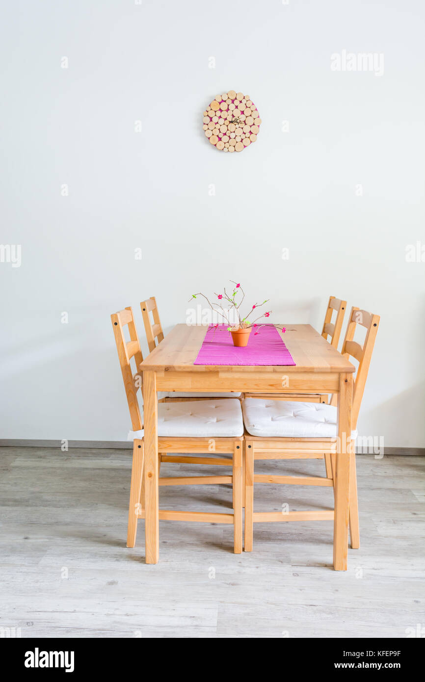 Minimalistic dinning table Stock Photo - Alamy