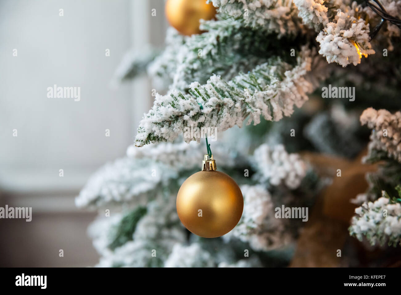 Green New Year tree decorated Stock Photo - Alamy