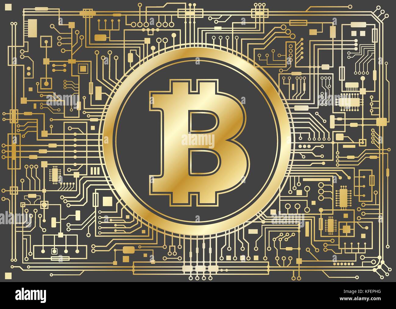 Golden bitcoin digital currency background Stock Vector Image & Art - Alamy