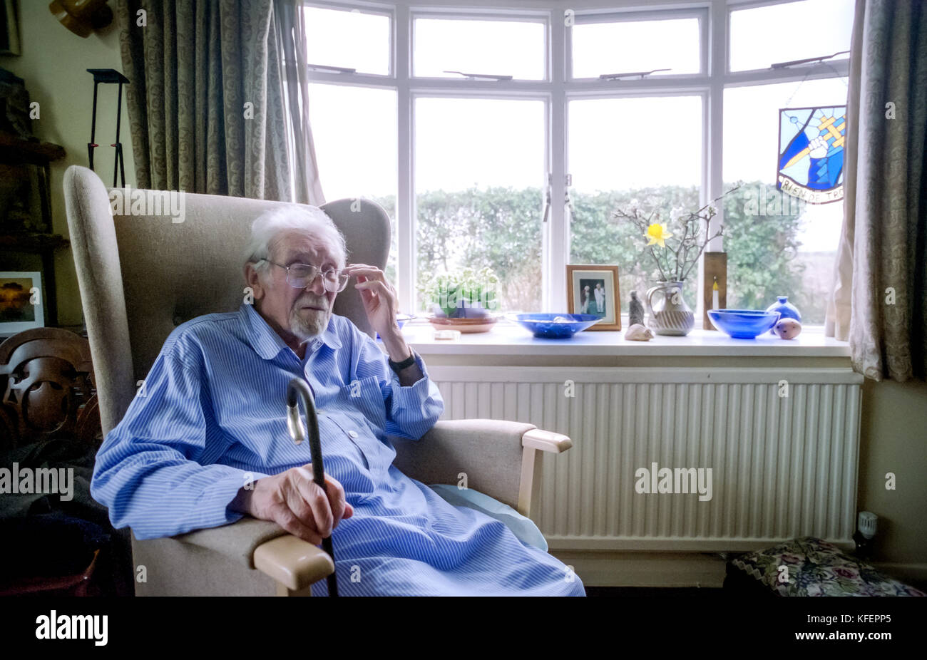 Anthony Buckeridge, writer, at home at Barcombe Stock Photo - Alamy