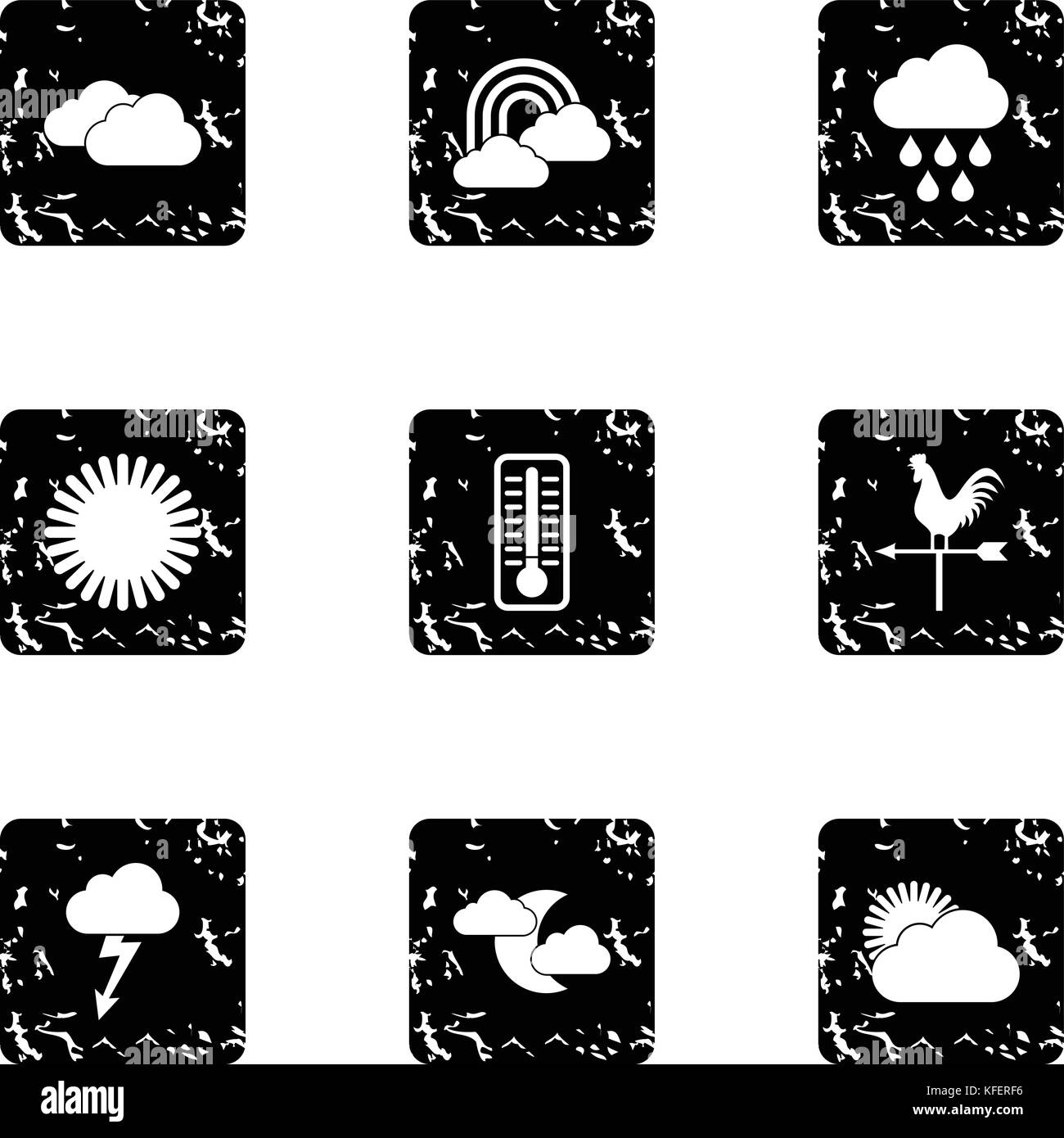 Air temperature icons set, grunge style Stock Vector Image & Art - Alamy