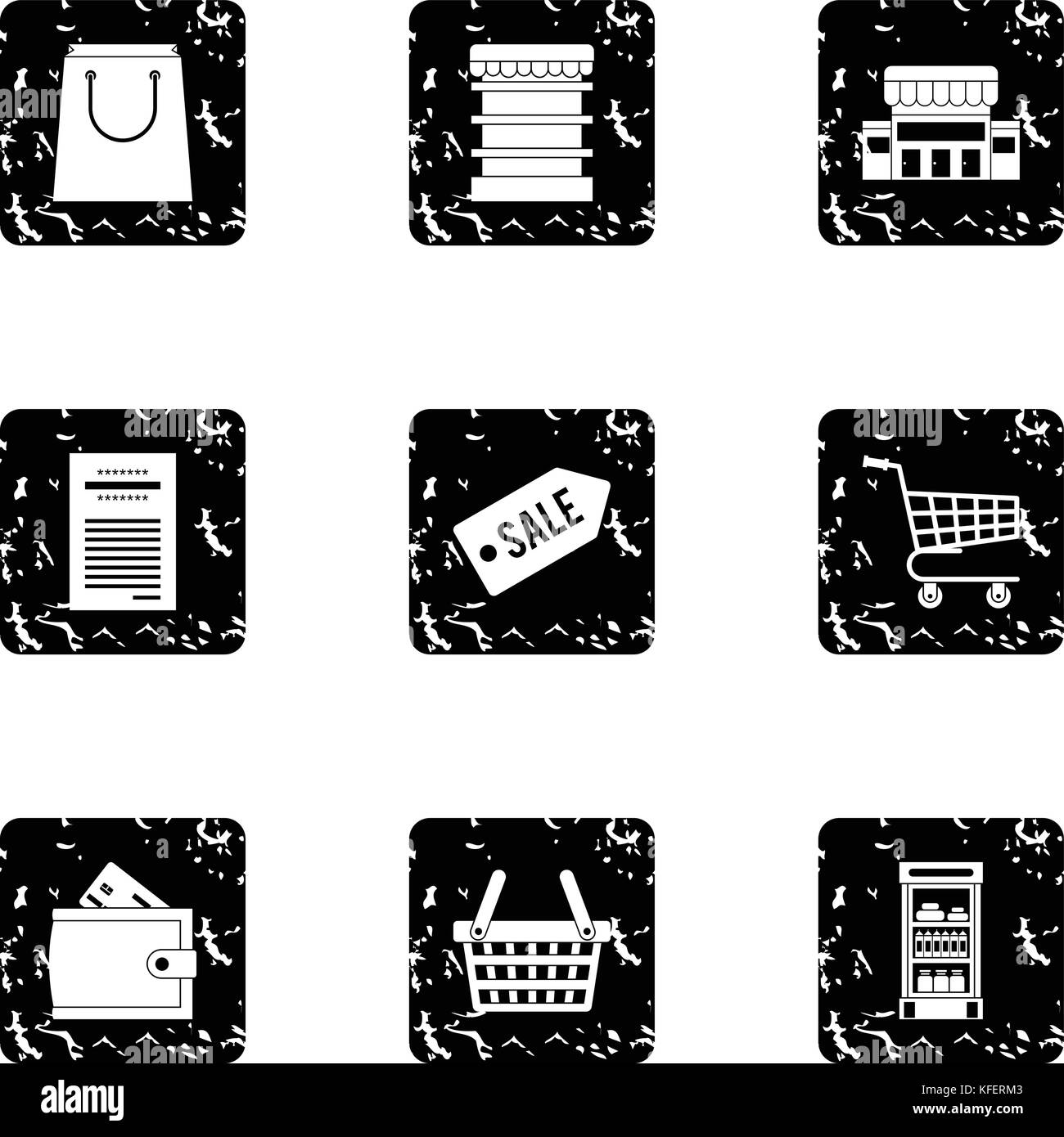 Market icons set, grunge style Stock Vector Image & Art - Alamy