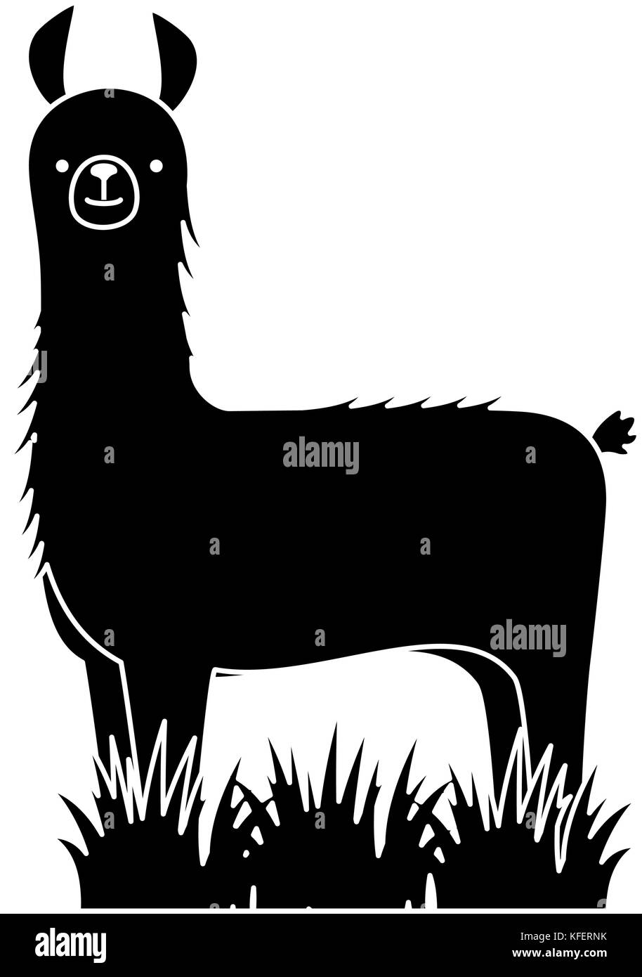 peruvian llama in jungle vector illustration design Stock Vector Image ...