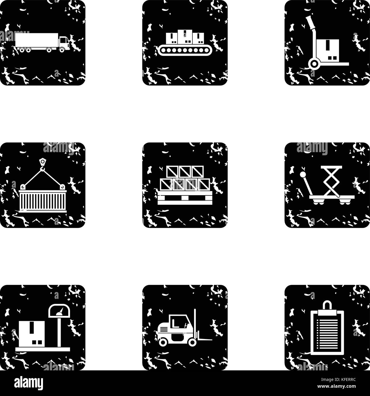 Cargo icons set, grunge style Stock Vector Image & Art - Alamy
